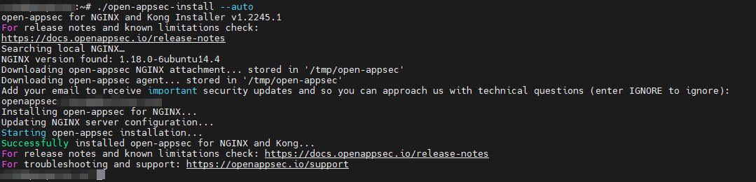 Installing Open-appsec for Linux on Nginx
