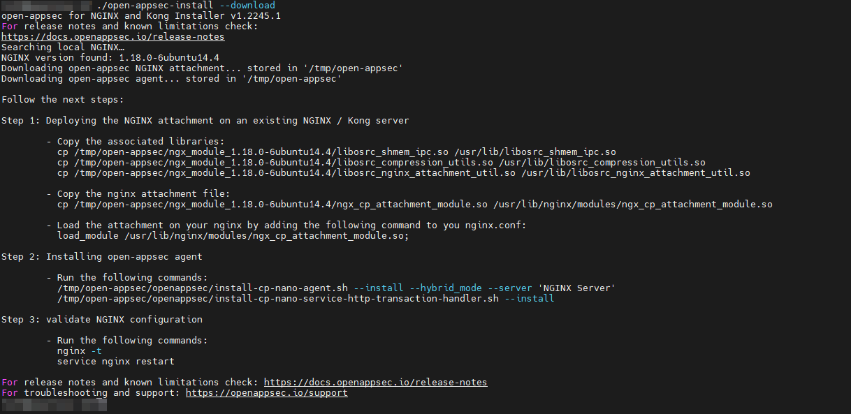 Installing Open-appsec for Linux on Nginx